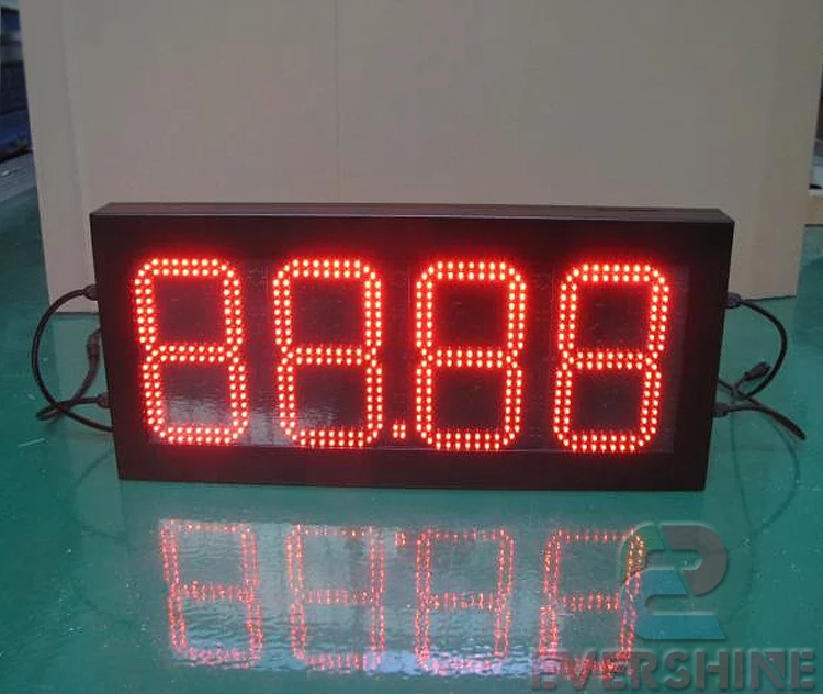 Four Digit Led Seven Segment Display Led Large Red Digital 18 Inch 4 ...