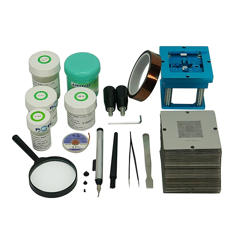 BGA Stencils & Reballing Kit - 184pcs Template & Tools