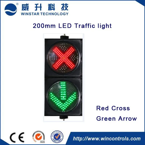200mm Red Cross Green Arrow Led Traffic Signal Light For Parking System ...