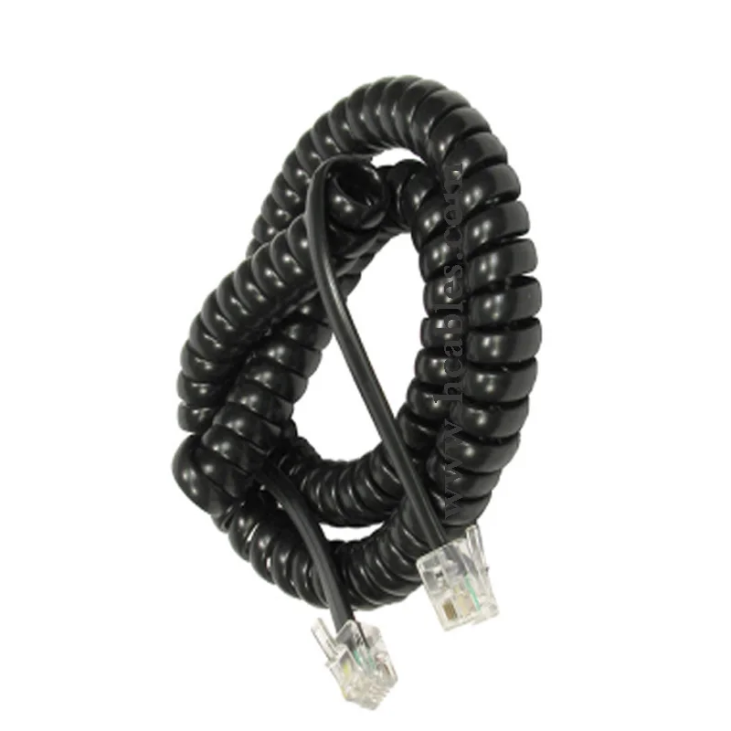 6p6c Telephone Line To Rj12 Connector Spiral Cable - Buy 6p6c Coiled ...