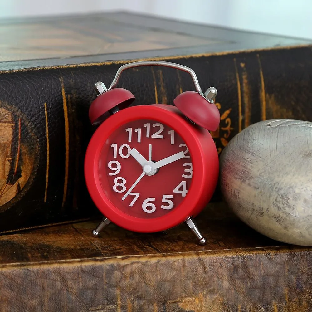 Mini Plastic Twin Bell Desk Clock With Alarm Function,Classical Two ...