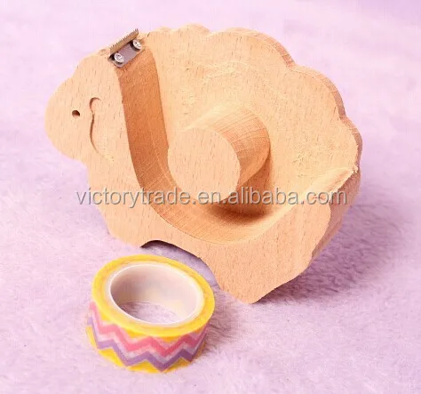 V-td022 Promotional Stationery Novelty Animal Sheep Shape Wooden Tape ...