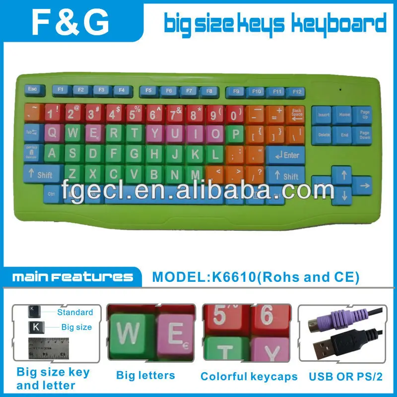 Wireless Kids Keyboards Super Big Keycaps For Children - Buy Wireless ...