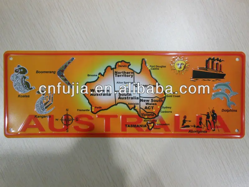 Melbourne Novelty Car Aluminum Metal Number Plate - Buy Souvenir Number ...