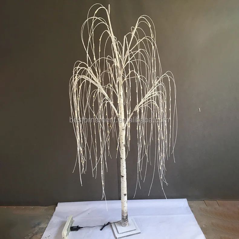 Wedding Decor LED Copper Lamp Artificial Lighted Weeping Willow Tree ...