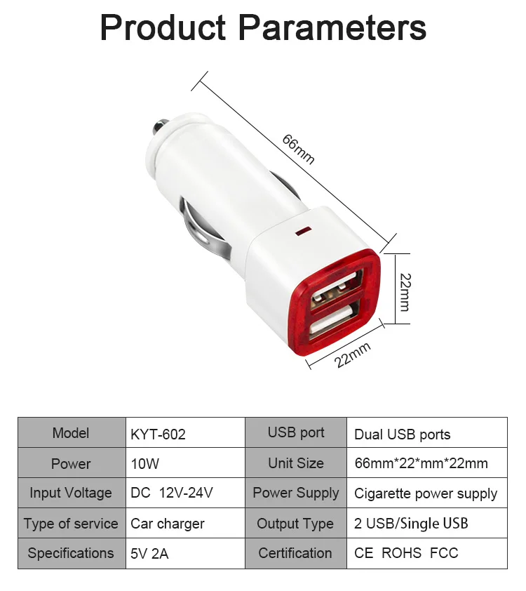 Ce Rohs Certified Quick Car Charger 2 Usb Port Mobile Phone Smart Car ...