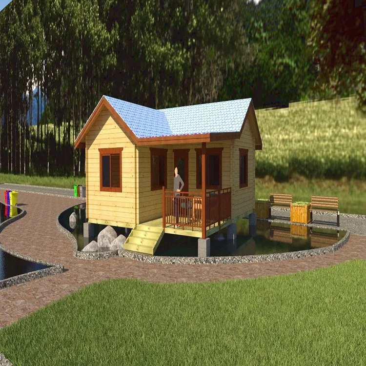 Indoor Playground Wooden Children House Play Set with Slide