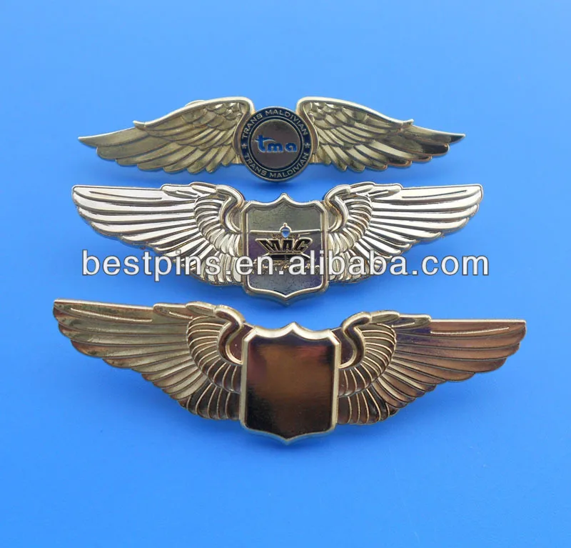 Custom Uniform Wing Badge For Aviation School - Buy Uniform Wing Badge ...