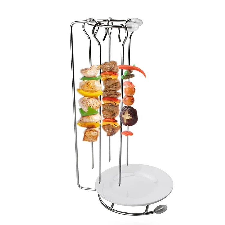 Stainless Steel Bbq Skewers Kebab Skewers Grill Barbecue Rack Set - Buy ...