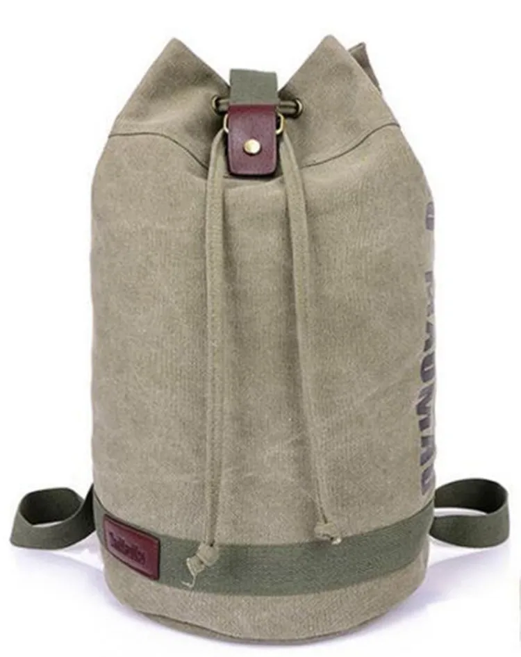 Durable Washing Thick Round Bottom Canvas Backpack Bag,Canvas ...