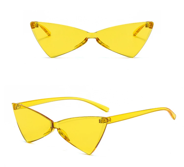 10452 Superhot Eyewear 2018 Cateye Thick Rimless Sun Glasses Fashion