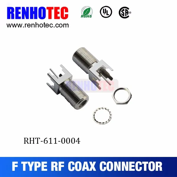 F Type Female Pc Board Pcb Mount Rf Coaxial Tv Pal Antenna Connector ...