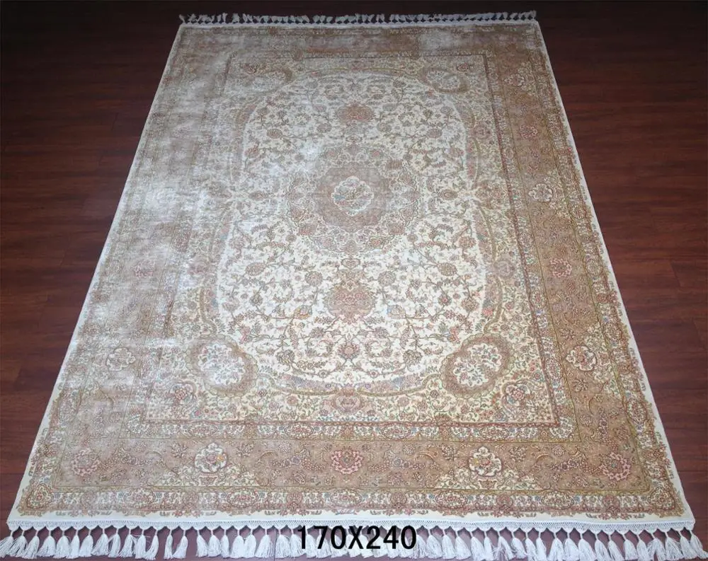 5.5x8ft Beige Handmade Turkish Rugs Silk Turkey Floor Carpet Price ...