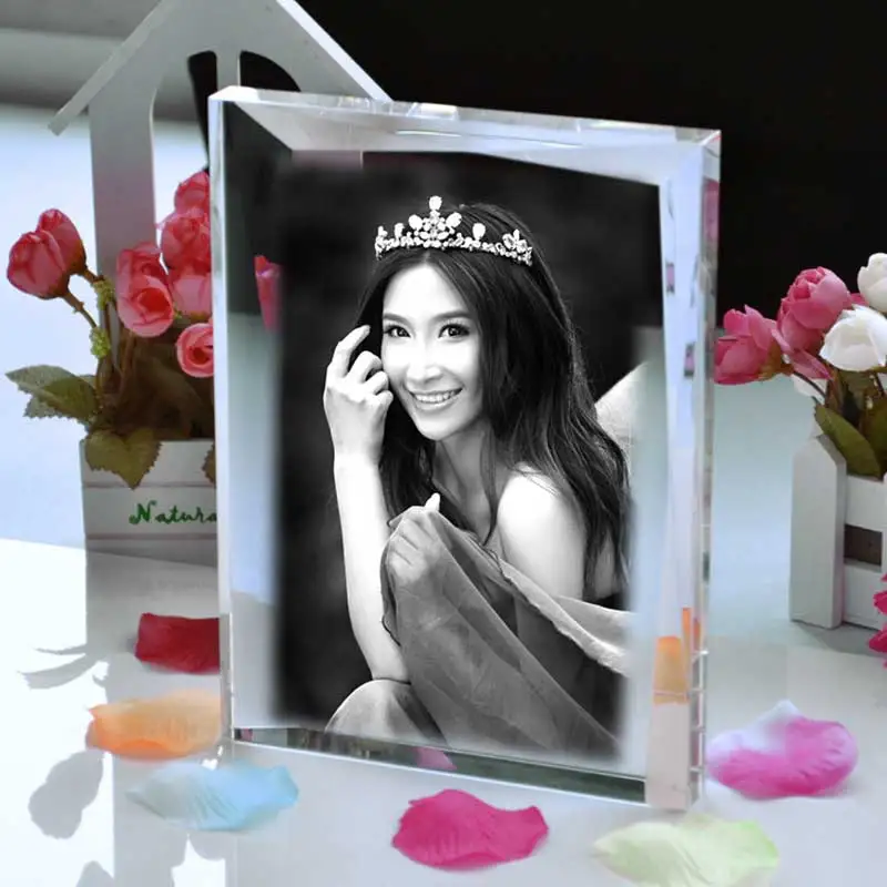 Customize Photo Cube Crystal Sublimation Photo Crystal Blanks