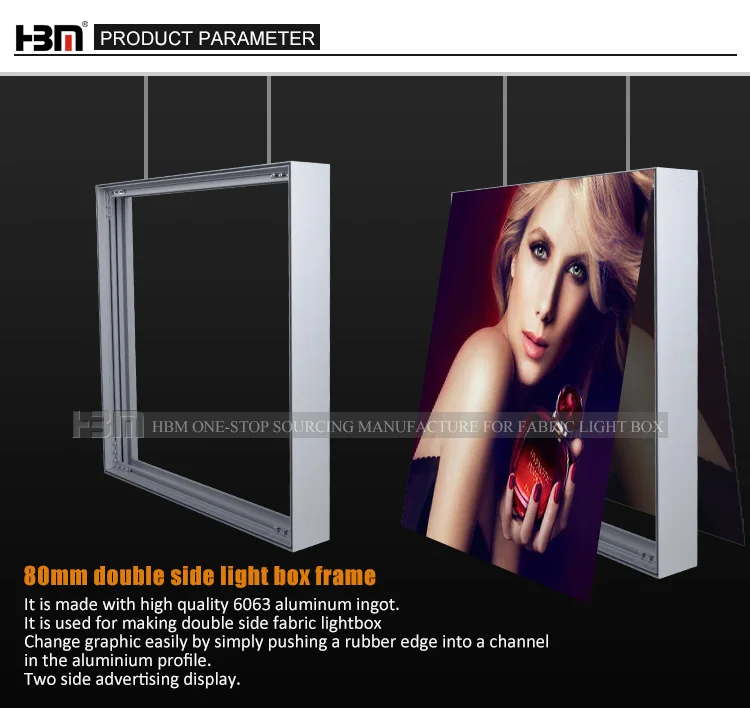 80mm Double Face Led Fabric Light Box No Lighting Exhibition Booth ...