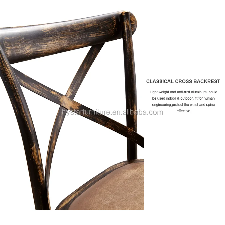 Wholesale Hotel Aluminium Vintage French-style Cross Back Chair ...