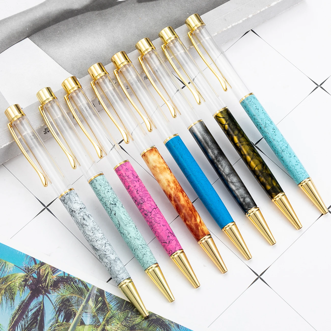 Hot Selling Fashion Marble Colors Empty Barrel DIY Pen Herbarium ...