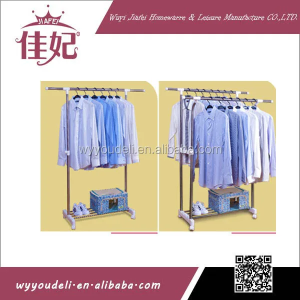 Perchero plegable de acero inoxidable para ropa, carrito para colgar ...