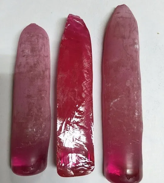 Uncut Raw Half Boule Shape Synthetic Ruby Corundum Material For Jewelry ...