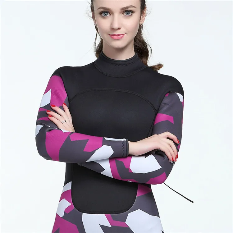 Women Lady Siamese Wetsuit 3mm Neoprene Diving Suit Cool Water Full ...