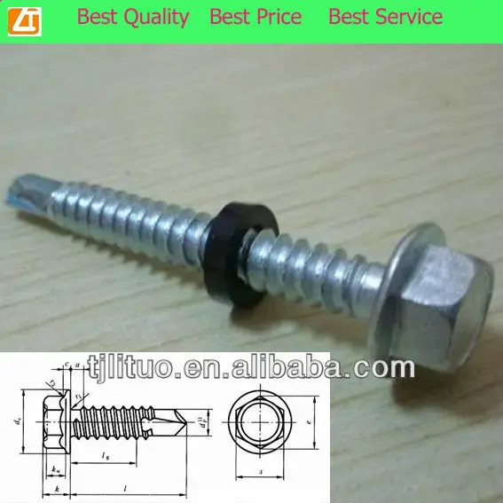 DIN7504K Self Drilling Roofing Screw - Hex Head Ruspert Coating