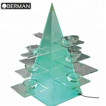 Tower Pyramid Shape Colorful Beauty Buffet Birthday Led Lighted Acrylic ...