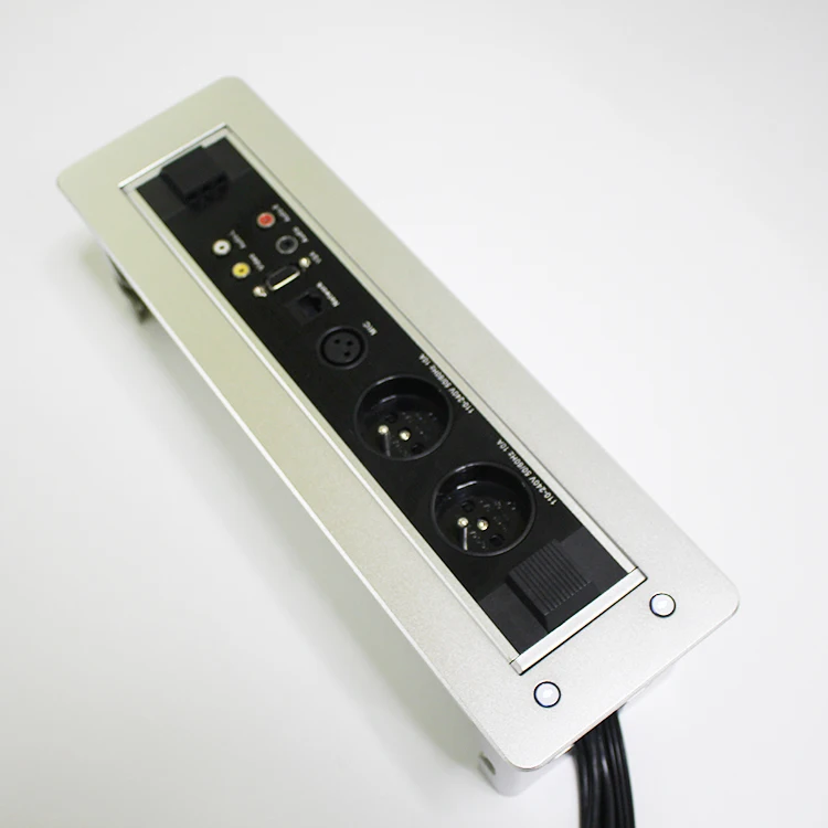 Motorized Hidden Electric Flip Up Rotary Power Desk Socket For Meeting ...