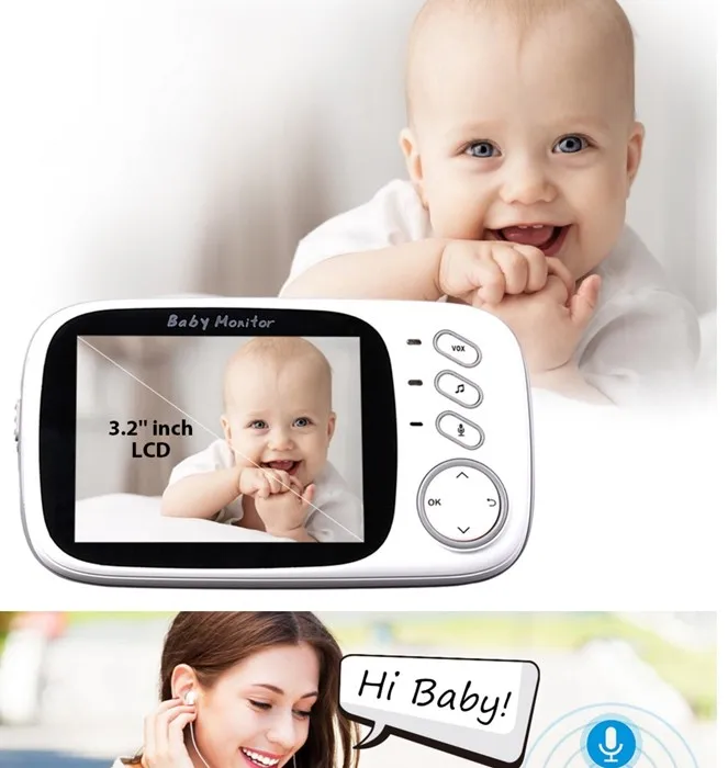 3.2 Inch 2.4ghz Wireless Lcd Video Baby Monitor Camera With Night ...