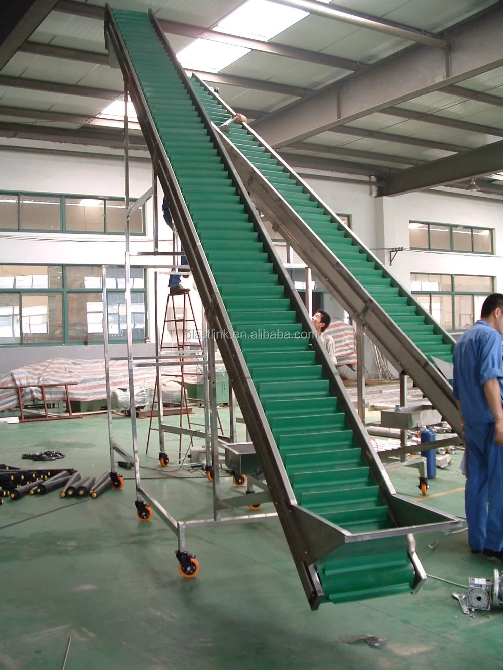 Side Guide Rail Modular Belt With Dam Board Incline Hopper Conveyor ...