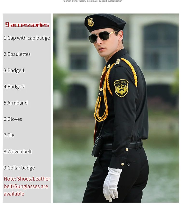 New Design Black Security Guard Uniforms - Durable & Stylish