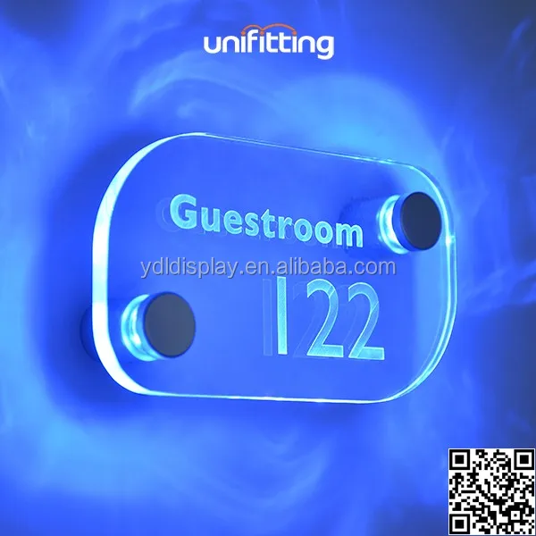 Red Color Illuminated Led Acrylic Sign Holder Standoff - Buy Led ...