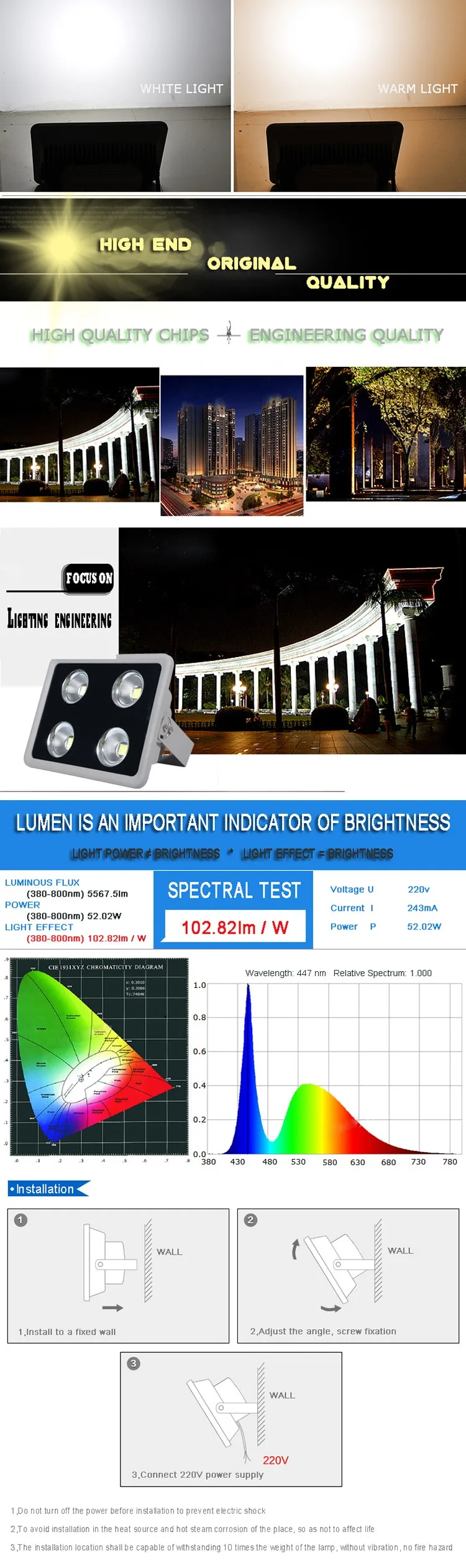 Ip66 Waterproof Focus Lighting Aluminum 150w Led Flood Light Outdoor ...