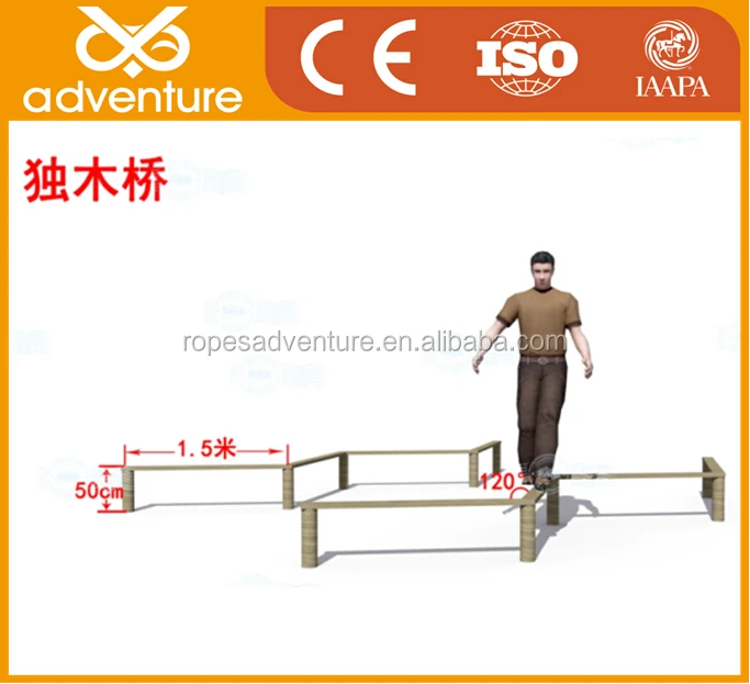 Adventure Obstacle Course Wooden Rope Device Military Equipment - Buy ...