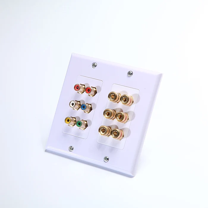Home Theater Speaker Wall Plate Outlet 6 Speaker Sound Audio ...