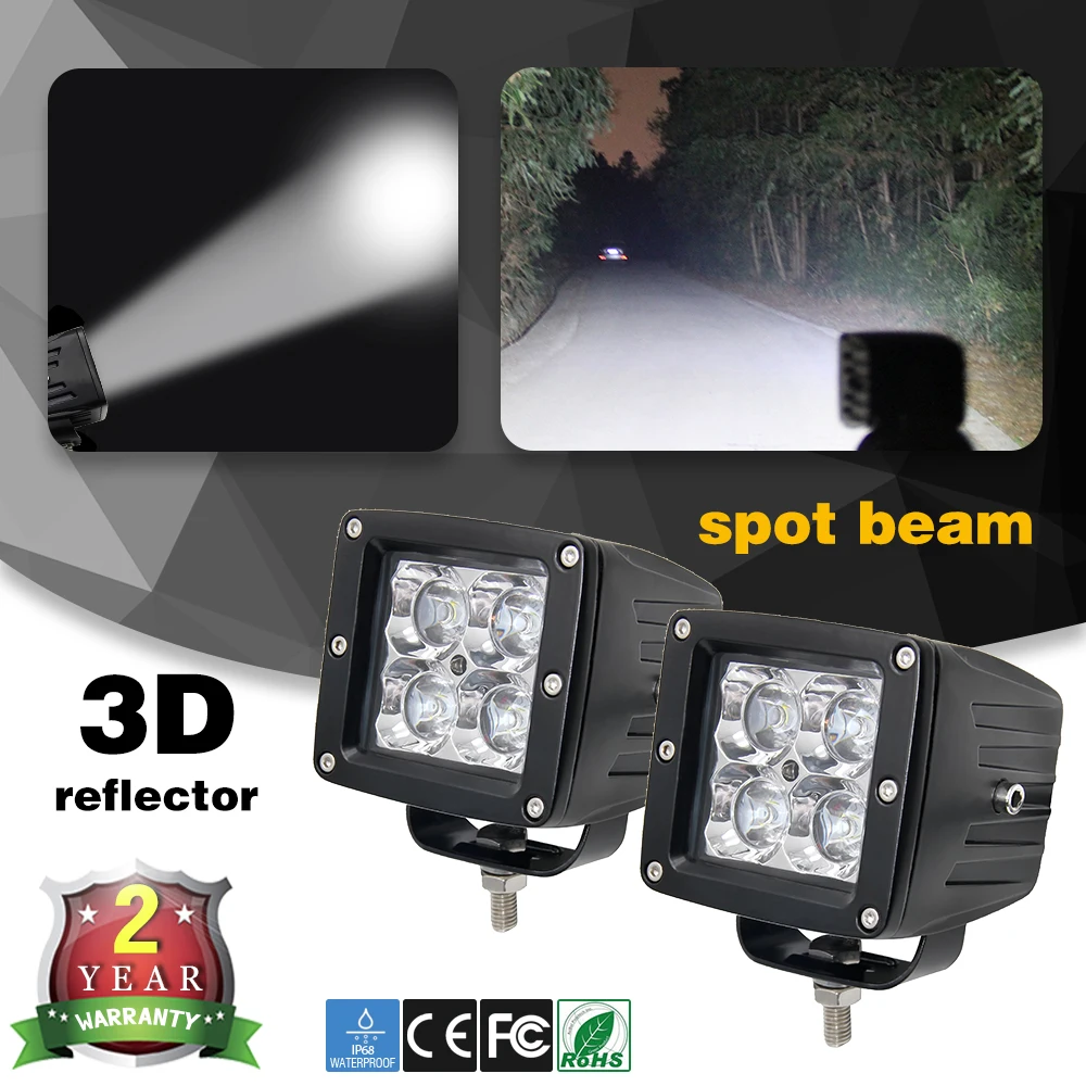 Ce Rohs Dot Ip68 12w 3 Inch Spot Light Cube Pods 12v 24v 3d Led Work ...