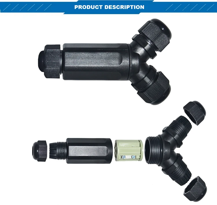 High Current 32a Connector Y Splitter Ip67 Cable Gland Connection - Buy ...