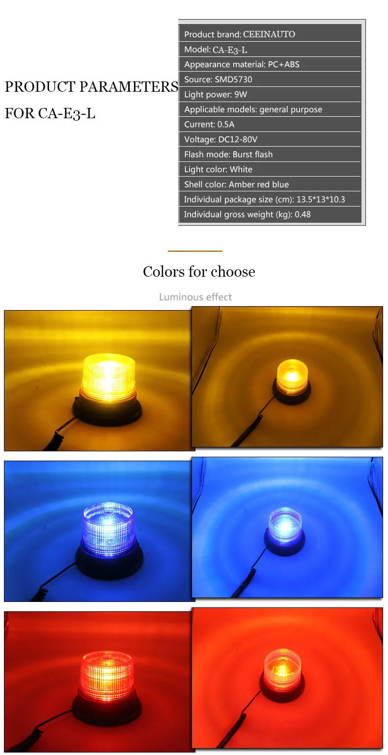 Rotating Green Led Warning Strobe Light 12v Led Flashing Beacon Warning ...