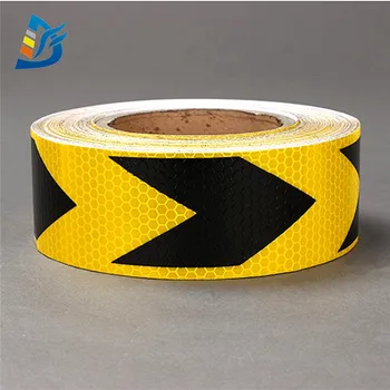 Yellow Black Arrow Mark Adhesive Reflective Tape For Trucks And Vans ...