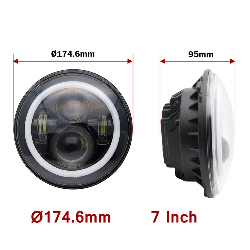 7" Round Led Dot Sae E9 48w Led Head Light For Lands Rovers Defenders ...