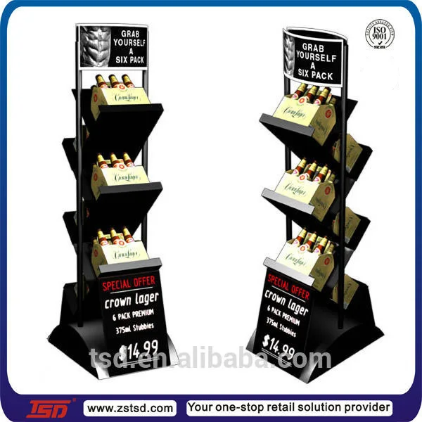 Custom Liquor Store Decoration Beer Display Stand Retail Bottle Display ...