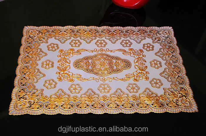 30*46cm Golden Placemat,Thin Plastic Mat Plastic Placemat,Table Lace ...