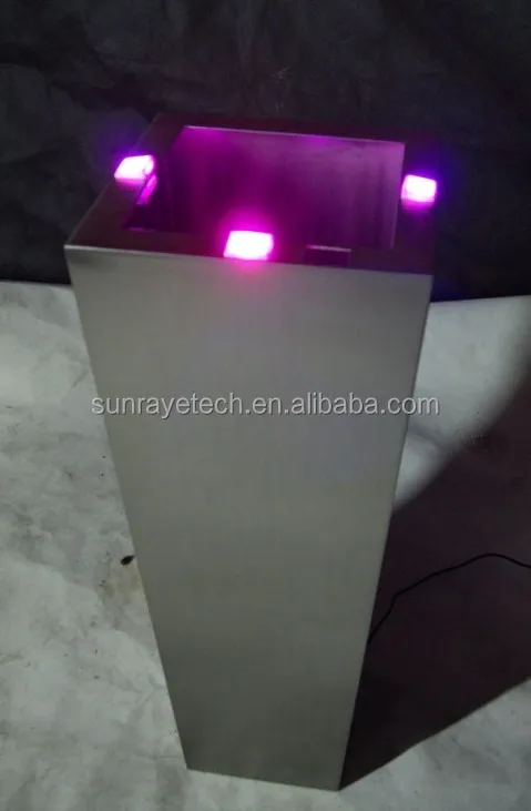 Big-sized Trapezoidal Color-changing Led Stainless Steel Planter Pot ...