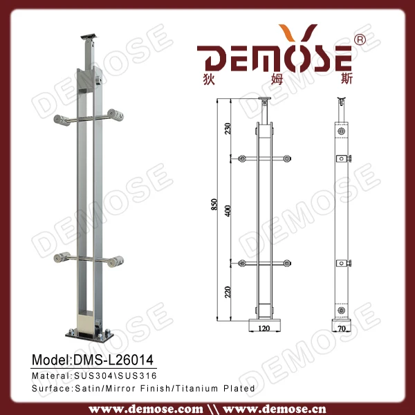 Stainless Steel Baluster Designs With Steel Square Post Base Plate ...