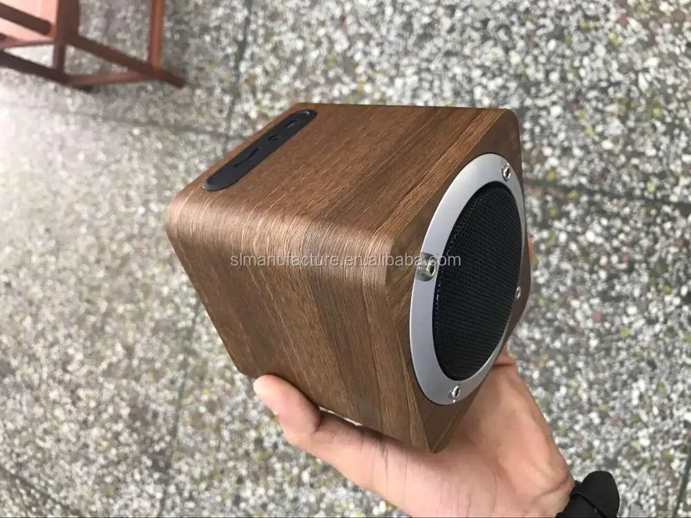 Mini Portable Real Wood Wireless Speaker With Super Bass Sound Fashion ...