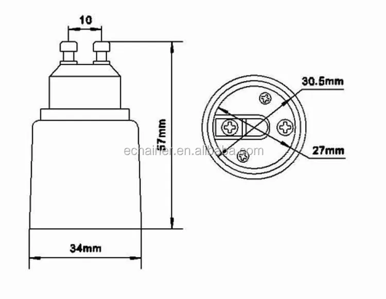 Gu10 To E27 Base Led Light Lamp Base Bulbs Adapter Adaptor Socket Converter - Buy Gu10 To E27 ...