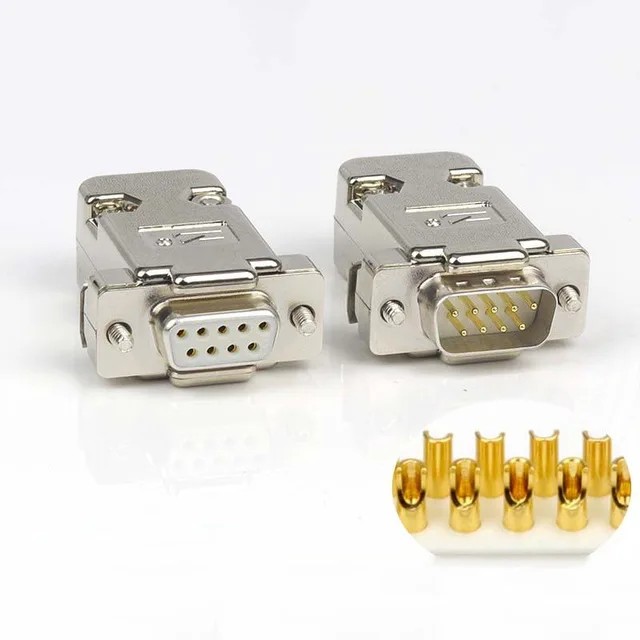 DB9 VGA Plug Connector - Metal Case, Gold Plated Copper