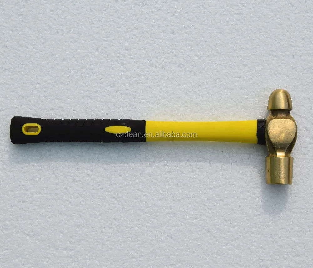 Non Sparking Brass Ball Hammer-with Hickory Handle -mullet Hammer Total ...