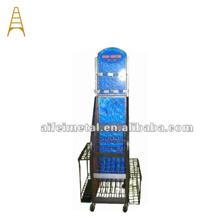 Custom Supermarket Rack Wheel Floor Retail Umbrella Display Metal Stand ...