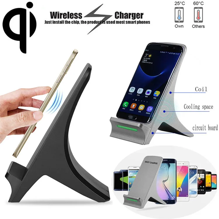 10w Fast Wireless Charger 2 Coils Qi Wireless Charging Stand Sleep ...