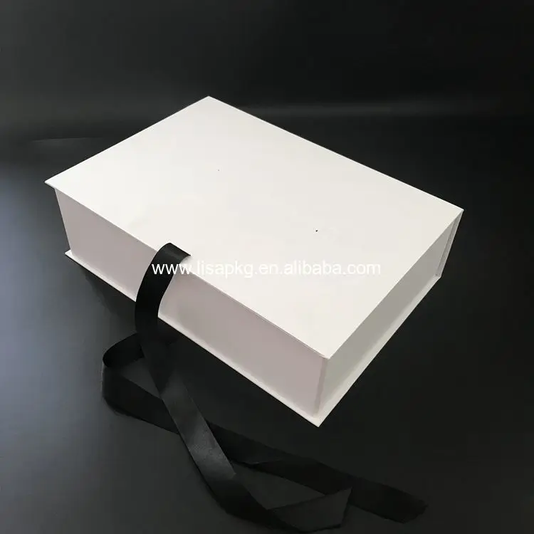 White Fancy Folding Stock Clothes Packaging Box With Ribbon - Buy Baby ...